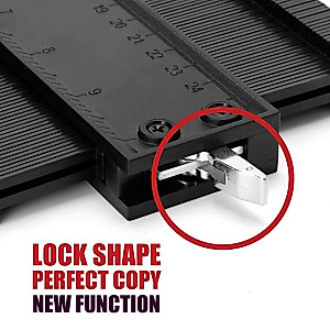 Saker Miter Saw Protractor(Black)&Saker Contour Gauge Profile Tool(10 Inch+5 Inch)
