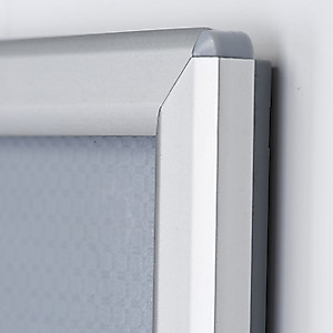 M&T Displays Opti Snap Poster Frame 5x7 Inch Silver 0.55" Aluminum Profile Front Loading Wall Mounting Photo Picture Document Certificate Sign Holder Mitered Corner Anti Glare Cover (5 pack)