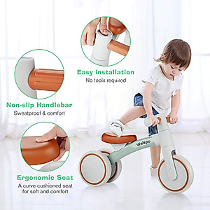 welspo Baby Balance Bikes for 1 Year Old Boys Girls 12-24 Months Kids Toddler First Bicycle No Pedal 3 Wheels Mini Bike Riding Toys Best Birthday Gift