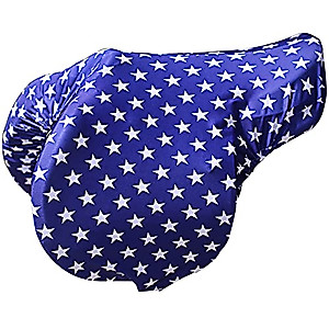 Harrison Howard Stretchy Saddle Cover Keep Saddle Scratch-and-Dust Free Multi-Prints Dressage Saddle Cover-Lined Stars