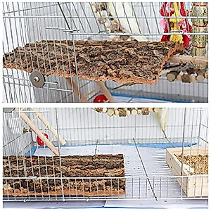 2 Pcs 12x8 Inches 100% Natural Cork Perch, Bird Cork Seat Boards, Birdcage Bark Decor Accessories, Natural Cork Bark Backdrop, Cork Bark Toy for Bird Budgie Parrot Cockatiel Hamster Guinea Pig Rat