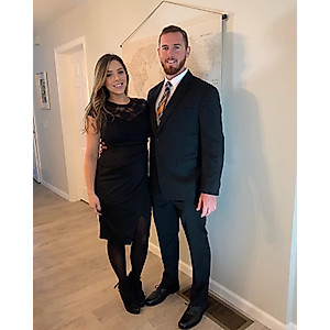 Women's Vintage Floral Lace Dress Asymmetrical Hem Cocktail Formal Swing Dress M Black