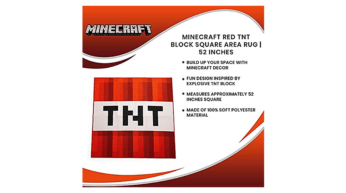 Minecraft Red TNT Block Area Rug - Official Collectible