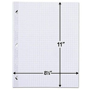 Five Star Loose Leaf Paper, 3 Pack, Notebook Paper, Graph Paper, Reinforced Filler Paper, Fights Ink Bleed, 8.5 x 11, 100 Sheets per Pack (38034)