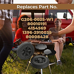 BiLLNE 2 Pack 6 Inch BBQ Grill Wheels Replacement for Charbroil Kenmore 80008428 4154569 BBQ Grill Plastic Grill Wheels G206-0025-W1Add Protective Cover Black