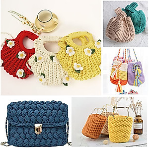 2 PCS T-Shirt Yarn Elastic Fabric Crochet Cloth Yarn for DIY Knitting, Spaghetti Yarn Thick Knitting Yarn for Hand DIY Bag Blanket Cushion Crocheting Projects,Home Decor (Pink)