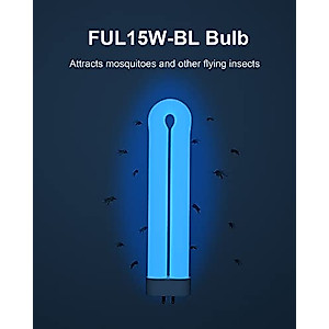 Bug Zapper Light Bulb Replacement for 15W Bug Zapper with 4-Pin Base, Ful 15W-BL U Shaped Twin Tube Bulb for T6 Insect Attracting Lamp, 2 Pack