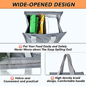 TELLUMO Lunch bag, Insulated Lunch Bag for Women Men Large Lunch Box Container Reusable Leakproof Tote for Office, Work, School, Beach or Travel (Minimalist Grey)