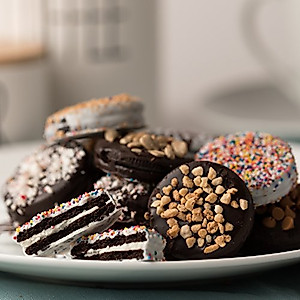 Chocolate Covered Cookie Gift Baskets | 20 Variety Gourmet Assortment Sandwich Cookies | Prime Elegant Box Gifts for Birthday, Anniversary, Holiday Season, Mom, Dad - Oh! Nuts