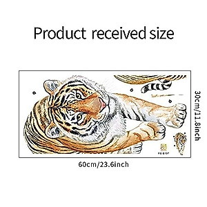 CozyDecor Tiger Wall Decal for Home Living Room Bedroom Kids Room Play Room, Tiger Decorations