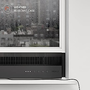 Sharper Image Profile Window Fan with 3 Speeds, Reversible Exhaust Mode, Weather Resistant, Black