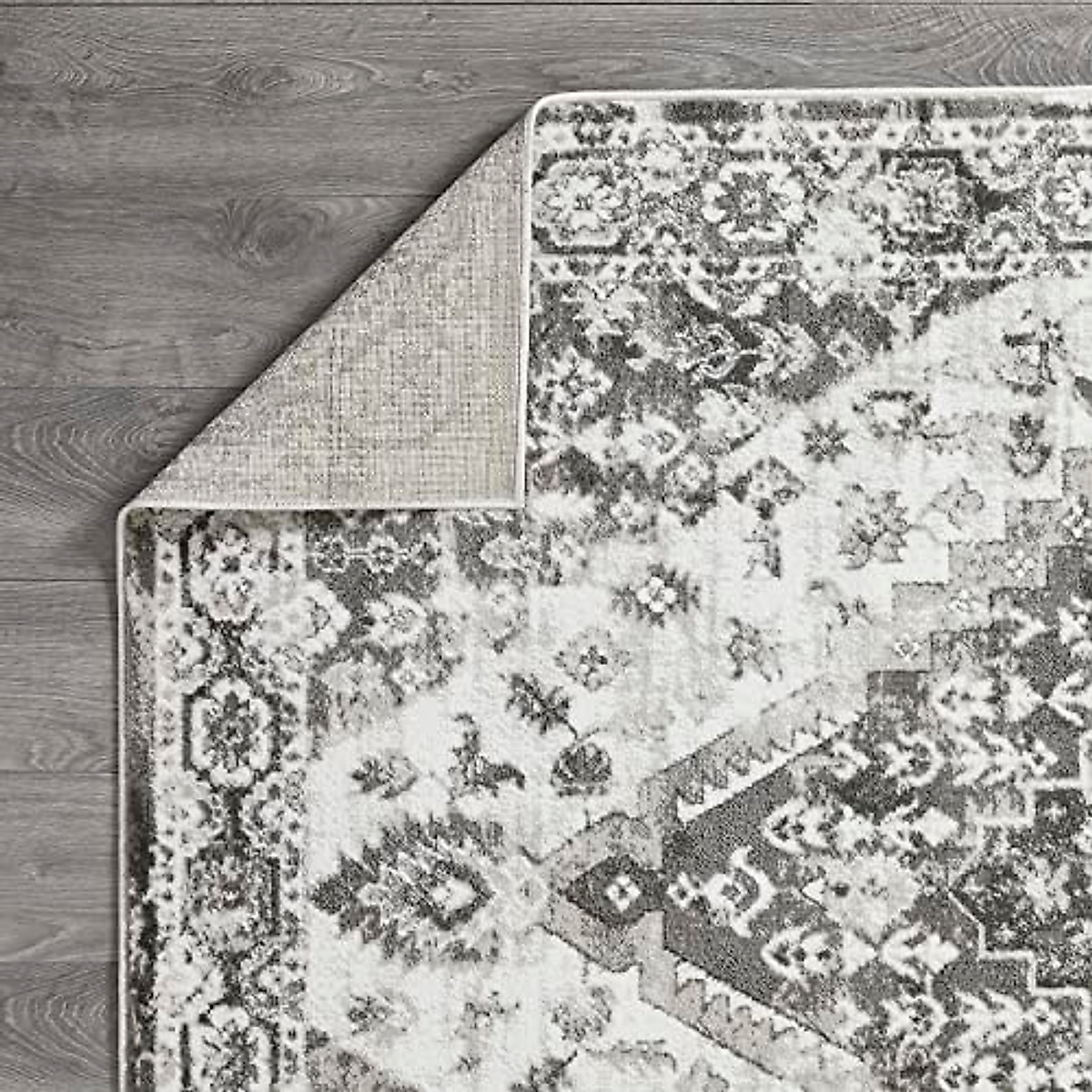 LOOMAKNOTI Rhane Adleigh 5' x 7' Gray Oriental Indoor Area Rug