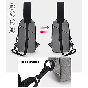 immoono Small Sling Backpack Unisex Shoulder Bag, Sling Bag Crossbody Purse for Women, Mens Crossbody Bag, Black