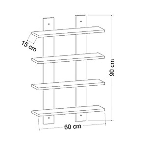 Bosfori Laurel Floating Wall Shelf, Floating Shelves, Utility Shelf, Wall Shelf, Modern Wall Shelves (White)