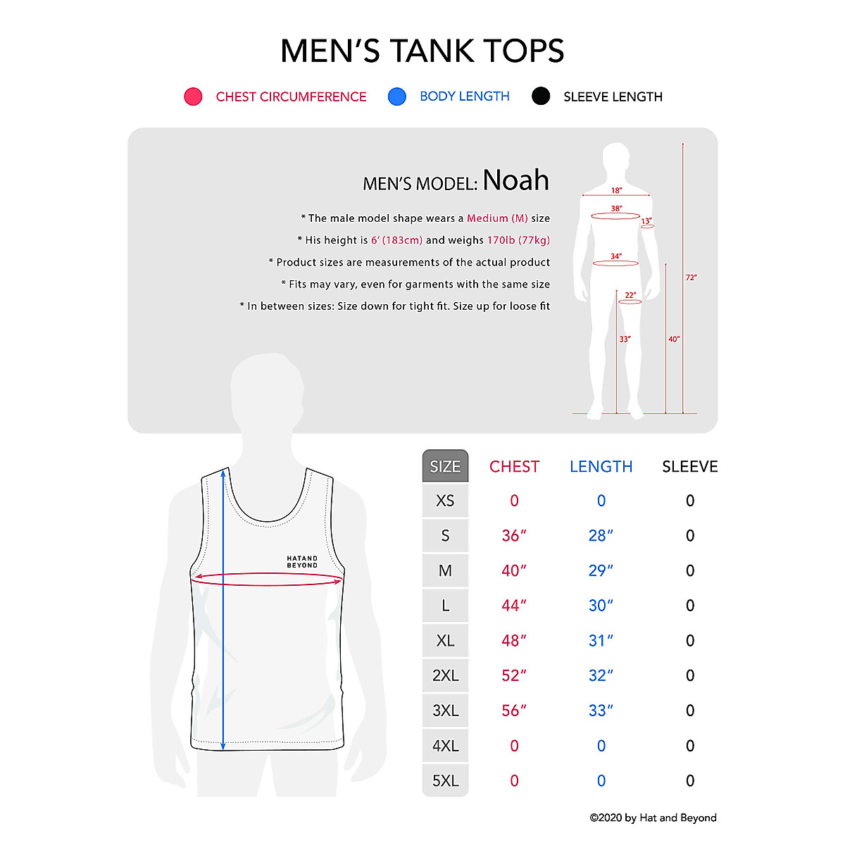 Hat & Beyond Men's Tank Top - Soft Muscle Tee for Boxing & Gym, Medium (Pacific Blue)