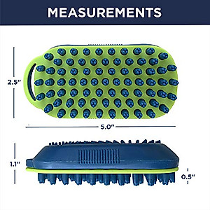 Bonza Dog and Cat Massage Brush, Dog Bath Brush with Removable Screen, Soft Silicone Bristles for Gentle Grooming for Pet, Curry Comb for Washing, Brushing for Short, Medium and Long Haired Pets