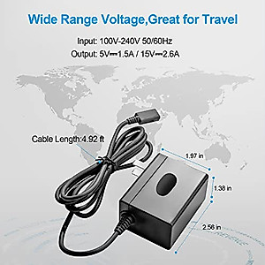 Fast Charger for Nintendo Switch, USB C Type C Power Adapter Compatible with Nintendo Switch/Switch Lite/Switch OLED/Switch Dock, 15V/2.6A Supports TV Mode and Dock Station