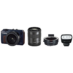 Canon mirrorless interchangeable lens camera EOS M double lens kit EF-M18-55mm F3.5-5.6 IS STM/EF-M22mm F2 STM included Beiburu EOSMBL-WLK - International Version (No Warranty)