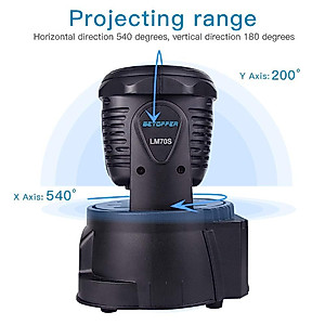 BETOPPER DJ Lights Moving Head, 7x8W RGBW DJ Lights, Sound Activated/DMX Lighting, Moving Head Lights for Stage, Party, Live, DJ, Bar, Disco Lighting (2 Packs)