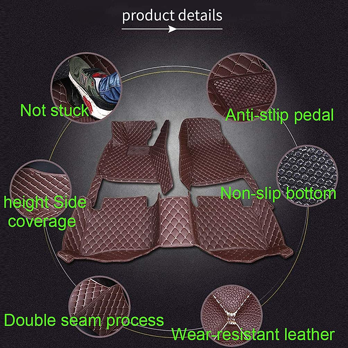 Car Floor Mats for Volvo - S60 2011-2017 Full Coverage Foot Pad All Weather Anti-Slip Waterproof Dustproof Interior Protection Luxury PU Leather Custom Auto Carpe QUUFAA (Beige,S60 2011-2017 Year)