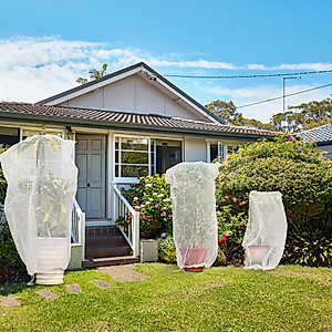 MIXC 6 Packs 3 Size Insect Netting Bag, Garden Bird Barrier Mesh Covers Bags With Drawstring, Bug Netting Plant Protection Covers Bags For Blueberry Tomato Vegetable Form Cicadas Bird Squirrels Eating