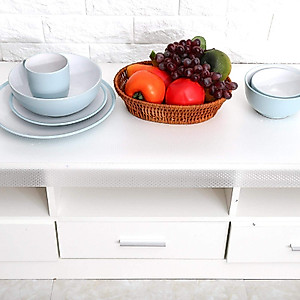 Shelf Liner Drawer Liner EVA Non-adhesive Non-slip Waterproof Table Place Mat Transparent for Cupboard Cabinet Refrigerator(#2 stripe 120 * 30cm)