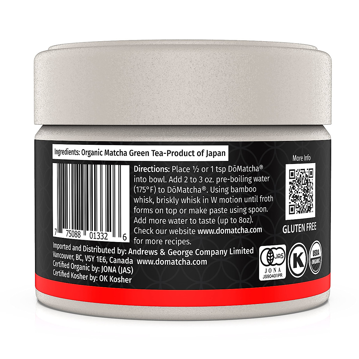 DoMatcha - Organic Ceremonial Green Tea Matcha Powder, Natural Source of Antioxidants, Caffeine, and L-Theanine, Promotes Focus and Relaxation, Kosher, 75 Servings (2.82 oz)