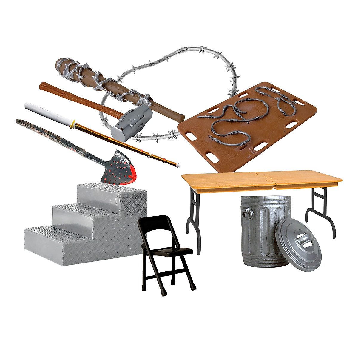 10 Piece Hardcore Accessory Set for Wrestling Action Figures