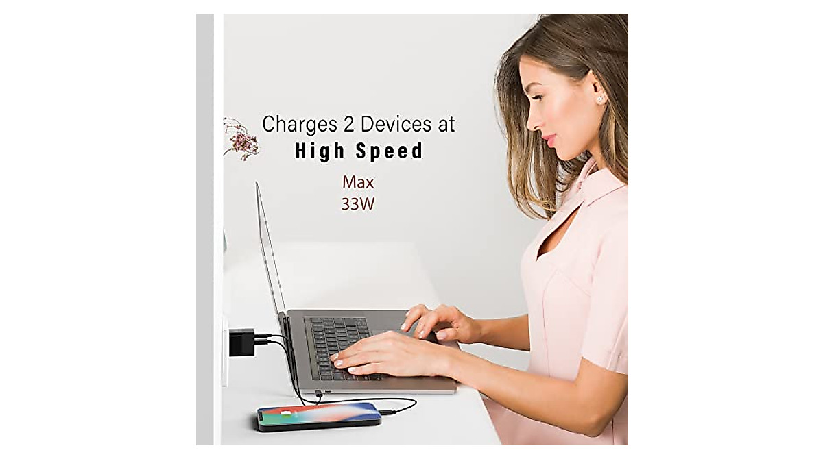 IXTECH 33W Dual Port USB C Charger - Fast and Portable
