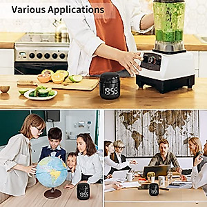 MeesMeek Digital Kitchen Timer,Countdown Countup Timer with Large LED Display Volume Adjustment,Timer for Cooking, Classroom Time for Kids and Teachers. (Black)