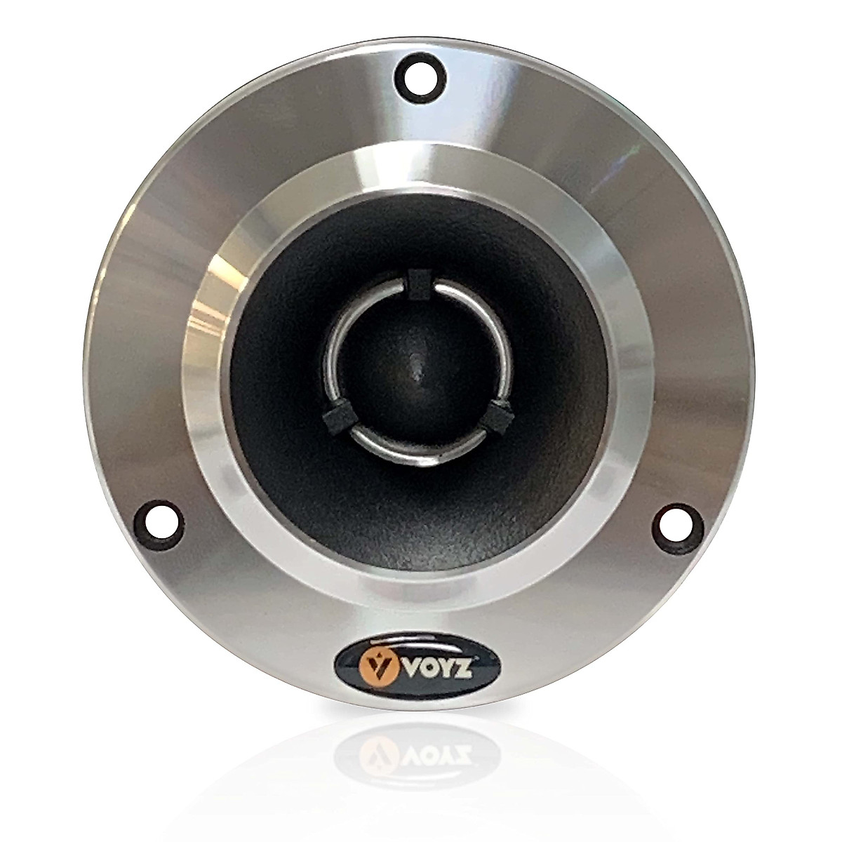 VOYZ 400 Watt Super Tweeter 2KHz - 20KHz - 1” Super Horn Heavy Duty Bullet Tweeter Titanium Diaphragm 4 ohms Chrome Finish with Crossover Capacitor (1 Pair)