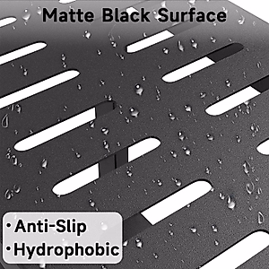 XEENEW Metals Shower Benches with Storage Shelf, 15in Shower Stool for Inside Shower Waterproof, Shower Foot Rest for Shaving Legs, Matte Black Shower Chair