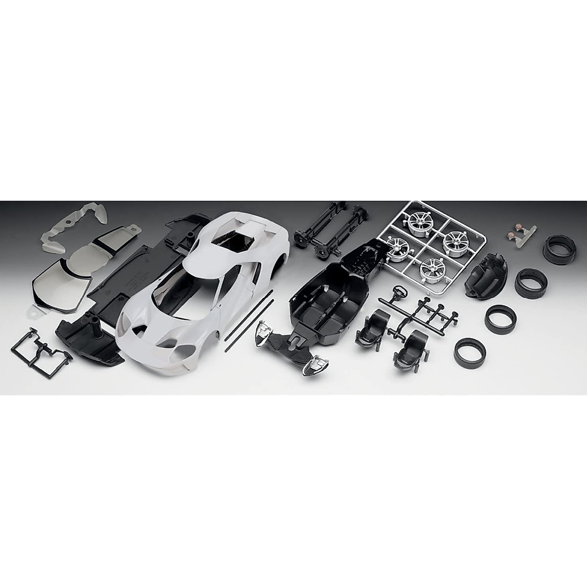 Revell 85-1235 2017 Ford GT Model Car Kit 1:24 Scale 27-Piece Skill Level 2 Plastic Easy-Click Model Building Kit, White