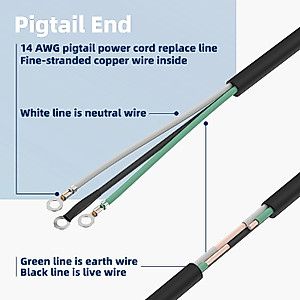 95104L Replacement Cord Compatible with SKILSAW Worm Drive Saw SPT77WM SPT78W Circular Saw Power Cord Parts,Heavy Gauge for SKIL SAW Power Tool Replacement Assembly Accessories