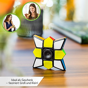 CUBIDI® Star Fidget Cube Spinner 2 in 1 Toy, 1x3x3 Magic Speed Cube for Adults, Teens and Kids, Handheld, Lightweight, Durable for Anti-Stress Sensory, Desk Toy, Ideal as Travel Fidgeting, Spinner Toy