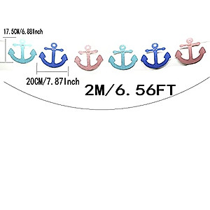 Anchor Banner Nautical Party Themed Hanging Garland Party Banner Rose Gold Blue Green Theme Party Decor Anchor Cruise Banner Bachelorette Cruise Decorations Pre-Strung
