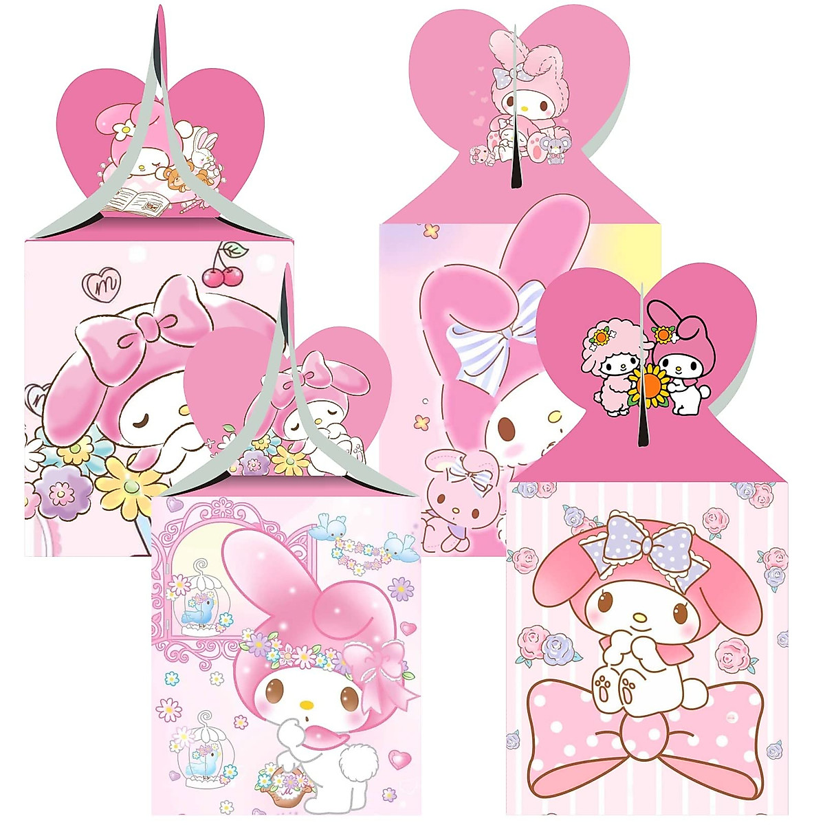 ARHAVI 12pcs My Melody Party Favor Gift Boxes, My Melody and Kuromi Birthday Party Supplies for Kids Party Decorations
