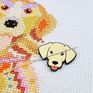 Meloca Designs Dog Needle Minder for Cross Stitch, Embroidery, Sewing, Quilting, Needlework and Haberdashery