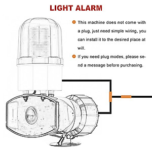 Saladulce Industrial Siren Alarm 110 Volt Siren with Light 115dB Sound and Light Alarm IP54