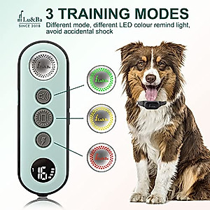 Lu&Ba Dog Shock Collar, Rechargeable Dog Training Collar with Remote 3000ft Waterproof E Collar with 3 Safe Mode Beep Vibration and 16 Shock Level for 10-110lb Small Medium Large Dogs