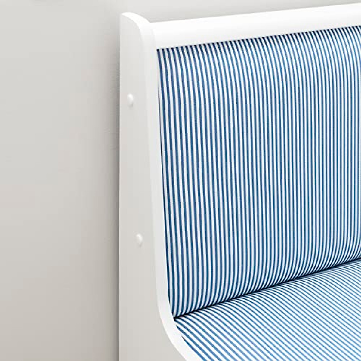 Linon Upholstered Seats and Hidden Storage Kiera Kitchen Corner Dining Nook, White and Blue Stripe