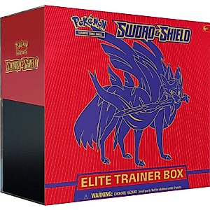 Pokemon TCG: Sword & Shield Elite Trainer Box - Zacian | 8 Booster Packs | Genuine Cards, Multicolor