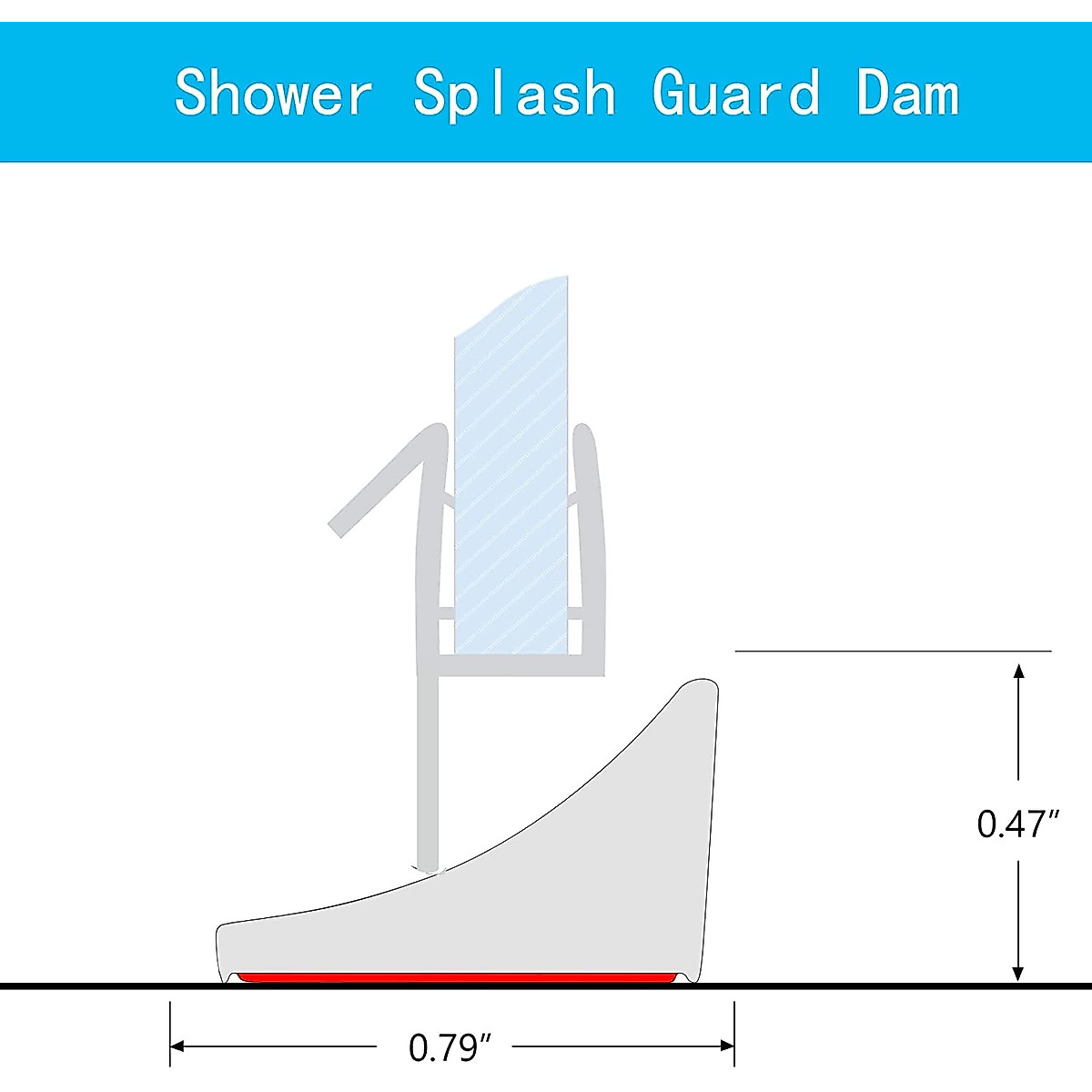 Duzzy 39 Inch Clear Shower Threshold Water Dam, Self-Adhesive Silicone Shower Water Guard Blocker Suitable for Bathroom and Kitchen