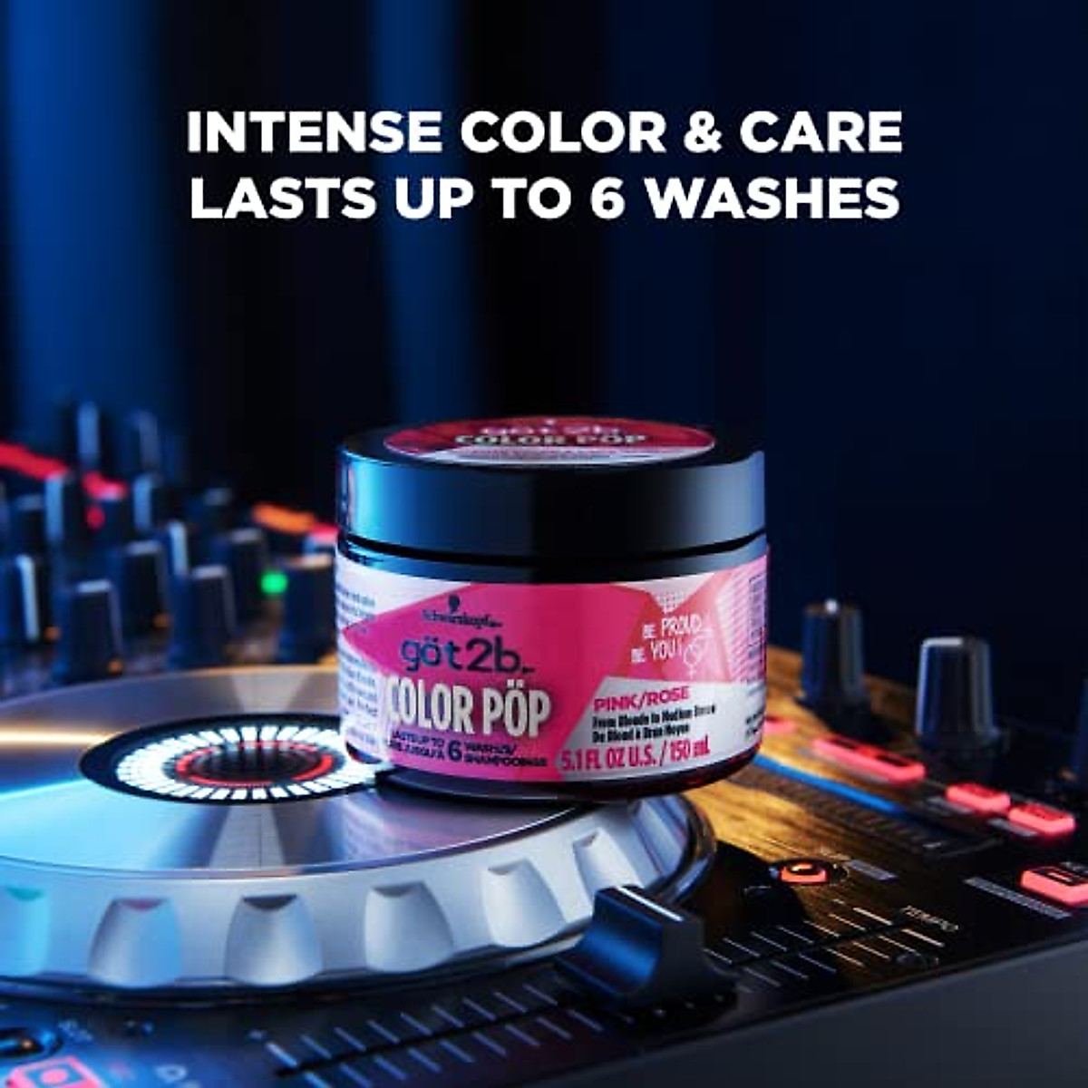 Got2b Color Pop Semi-Permanent Hair Color Mask, Pink, 5.1 oz