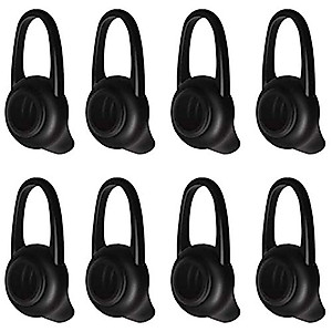 D & K Exclusives Ear Tips Soft Replacement Earbuds Silicone Gel Cover Pads 8 PCS for Headset Earpiece, Active InEar Headphones Earphones - Black (Medium)
