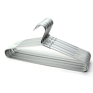 Koobay 6Pack 16.5" Silver King Size Aluminum Laundry Hangers Clothes Storage Coat Suit Hangers with Anti-Slip Strips