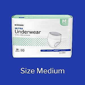 McKesson Ultra Underwear, Incontinence, Heavy Absorbency, Medium, 80 Count