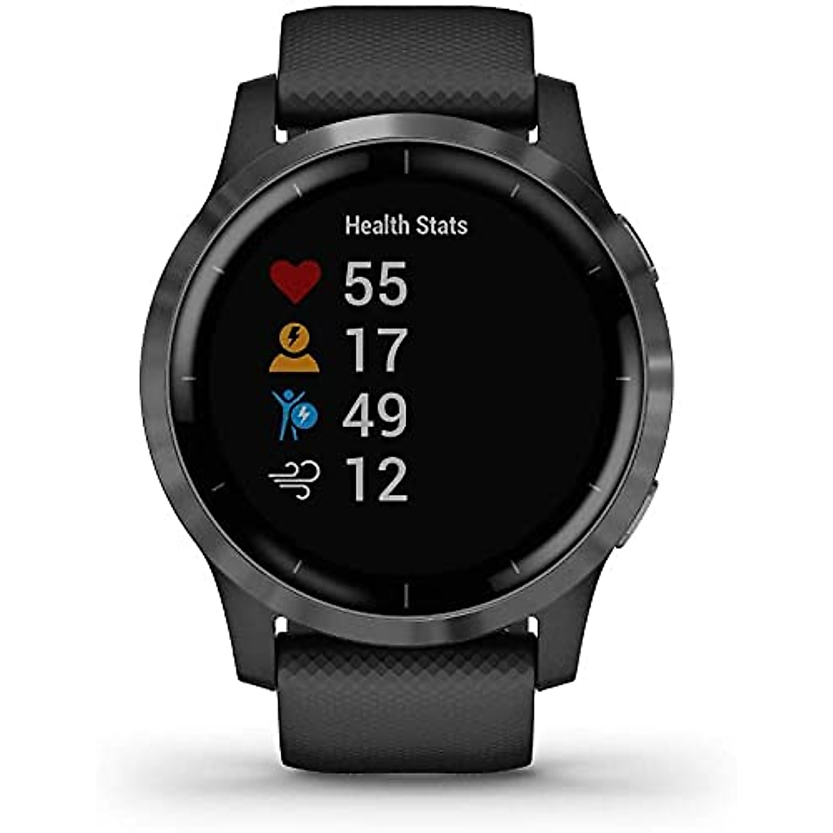 Garmin vívoactive 4, GPS Smartwatch, Features Music, Body Energy Monitoring, Animated Workouts and More, Black, with Kwalicable Cleaning Cloth
