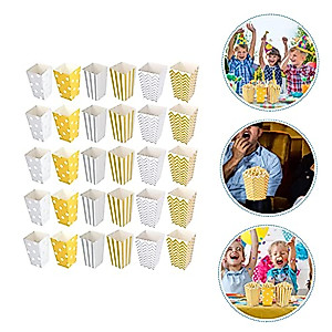 ULTECHNOVO 30pcs Popcorn Boxes Popcorn Box Mini Popcorn Boxes Gift Box Mini Foods Birthday Party Paper Supplies Popcorn Bucket Paper Popcorn Bags Food Grade Paper Food Paper Container