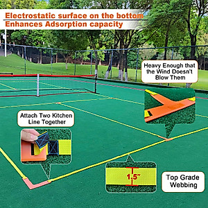 Hoverphenix Pickle Ball Court Marking Kit, Portable Temporary Pickle Ball Lines Come with Gift Box, Tape and Storage Bag for Outdoor or Indoor Court, No Measuring Needed